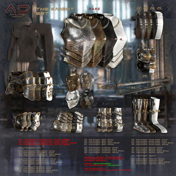 Second Life Marketplace - 12 [AD] - The Knight - Elbow Pads - Dark ...